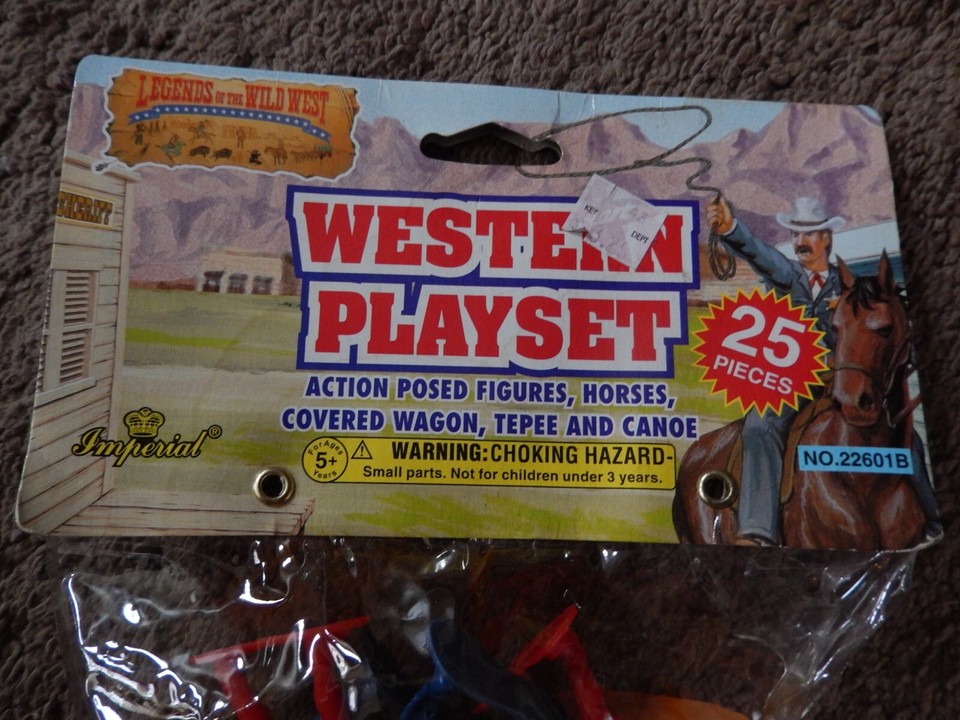 IMPERIAL BUDDY L TOYS WESTERN PLAYSET FIGURES TEEPEE CANOE COVERED ...