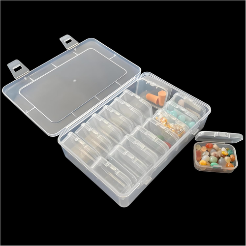 Small Bead Organizers Mini Clear Bead Storage-16 Pcs Clear Plastic ...