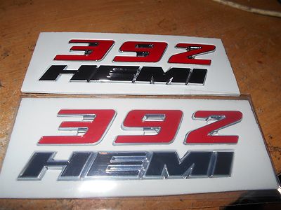 DODGE 392 HEMI RED AND CHROME ORIGINAL EMBLEM SET NEW 392 HEMI SALE ...