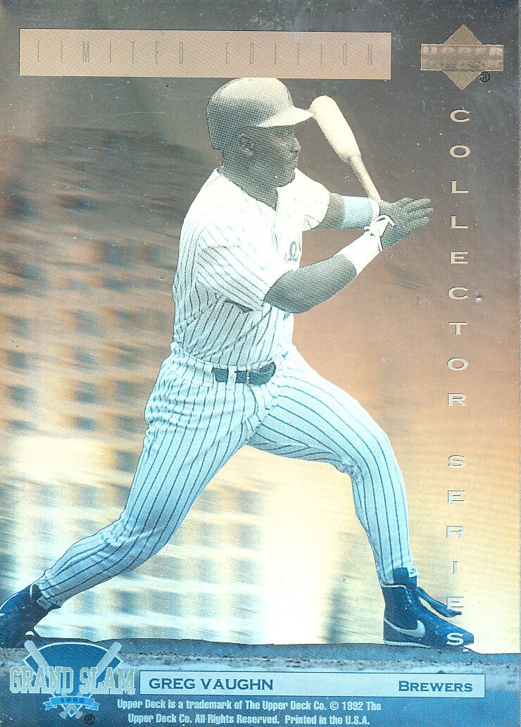 Greg Vaughn 1992 Upper Deck Denny's Holograms #17 Milwaukee Brewers card | eBay