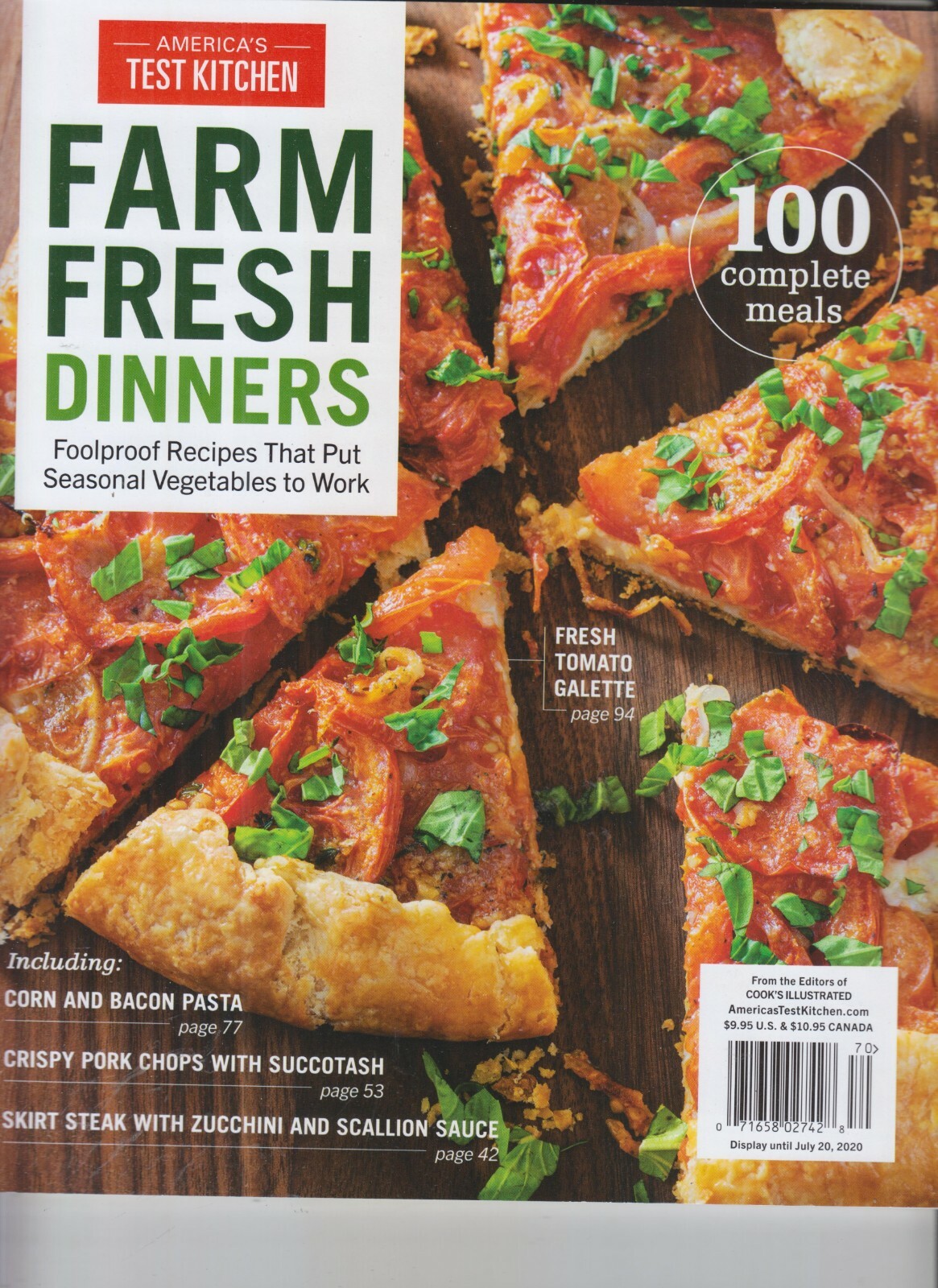 COOK'S ILLUSTRATED FARM FRESH DINNERS RECIPES MAGAZINE 2020 | eBay