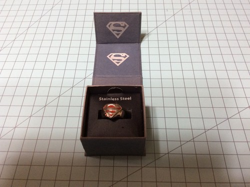 Stainless Steel DC Comics Superman Red Logo Ring Size 9 | eBay