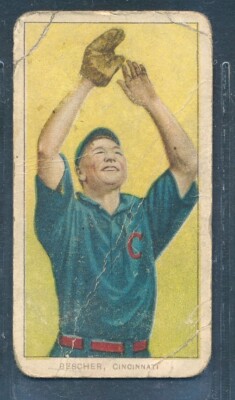 T206 Piedmont 460: BOB BESCHER Hands Above Head, Cincinnati Reds ~ POOR ...
