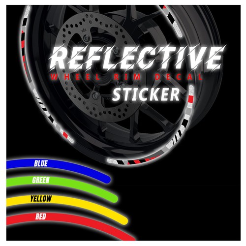 SH24 Reflective Wheel Rim Stickers For Yamaha FZS 1000 01-16 15 14 13 ...