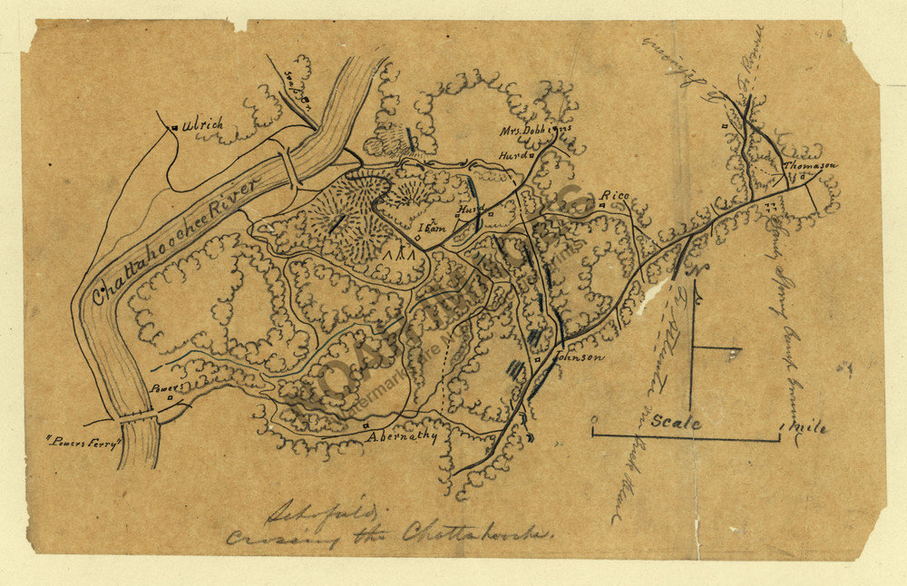 Sketch Map of Schofield Chattahooche Georgia c1864 12x18 | eBay