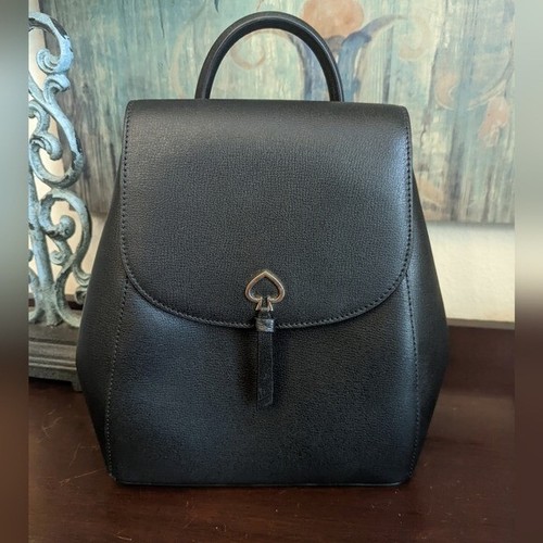 NWT KATE SPADE Backpack Black Adel Refined Grain Leather | eBay