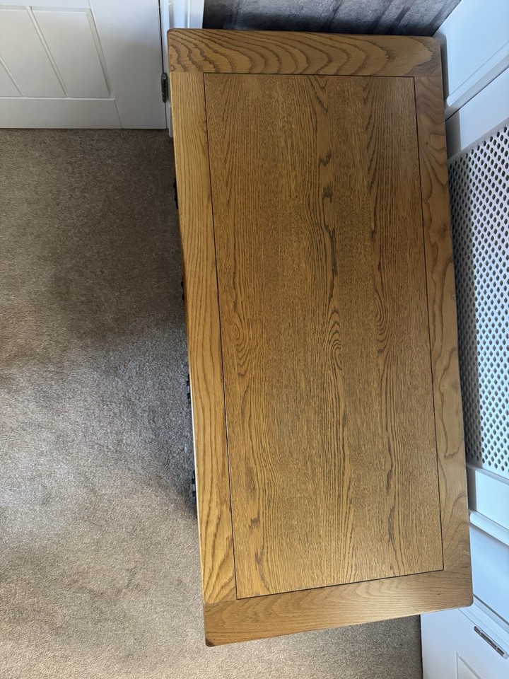 Oak Furniture Land Rustic Oak 4 Drawer Storage Coffee Table | eBay UK