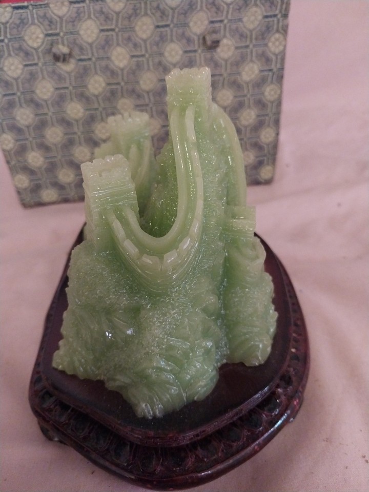 Xiu Jade Great Wall Of China On Wooden Stand | eBay