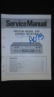 Proton 930 service manual repair book schematic original stereo radio ...