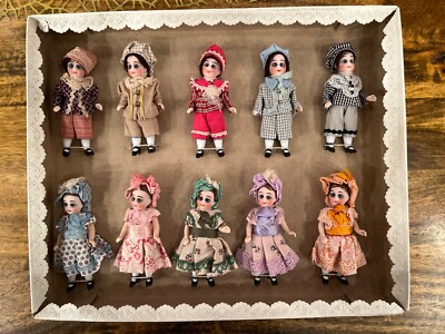 antique sample box with 10 dolls with glass eyes | eBay
