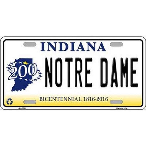 NCAA Notre Dame License Plate Indiana Background Metal Tag Fighting ...