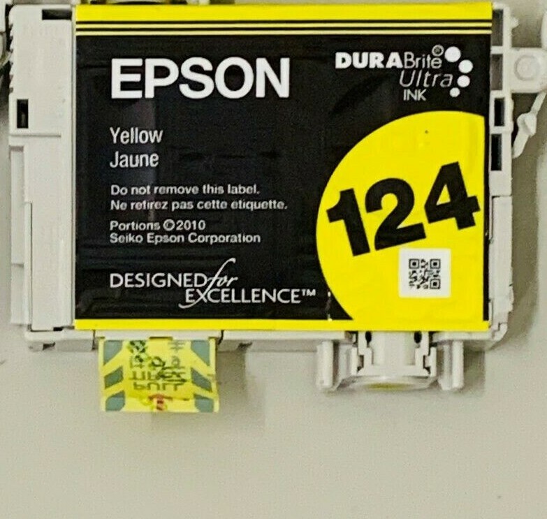 New Genuine Epson 124 Yellow Ink Cartridge Epson Stylus NX125 Epson ...