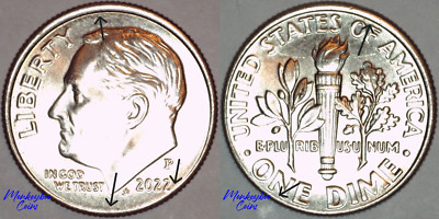 2022 P Roosevelt Dime - Misaligned Dies Obverse and Reverse- Rare Error ...