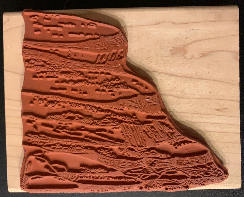 Rubber Stamp Cliff Landscape Mountains | eBay