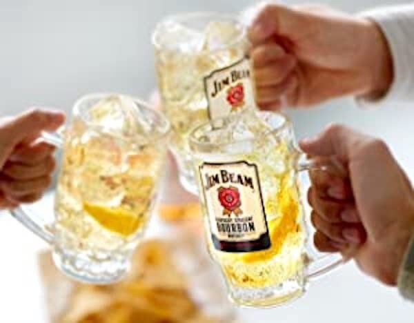 SUNTORY Jim Beam White Label Glass Drink Mug Stein 12.8 fl oz 380 ml ...