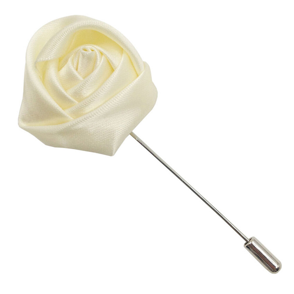 Rose Flower Women Men Cloth Boutonniere Lapel Brooch Pin Suit Tuxedo ...