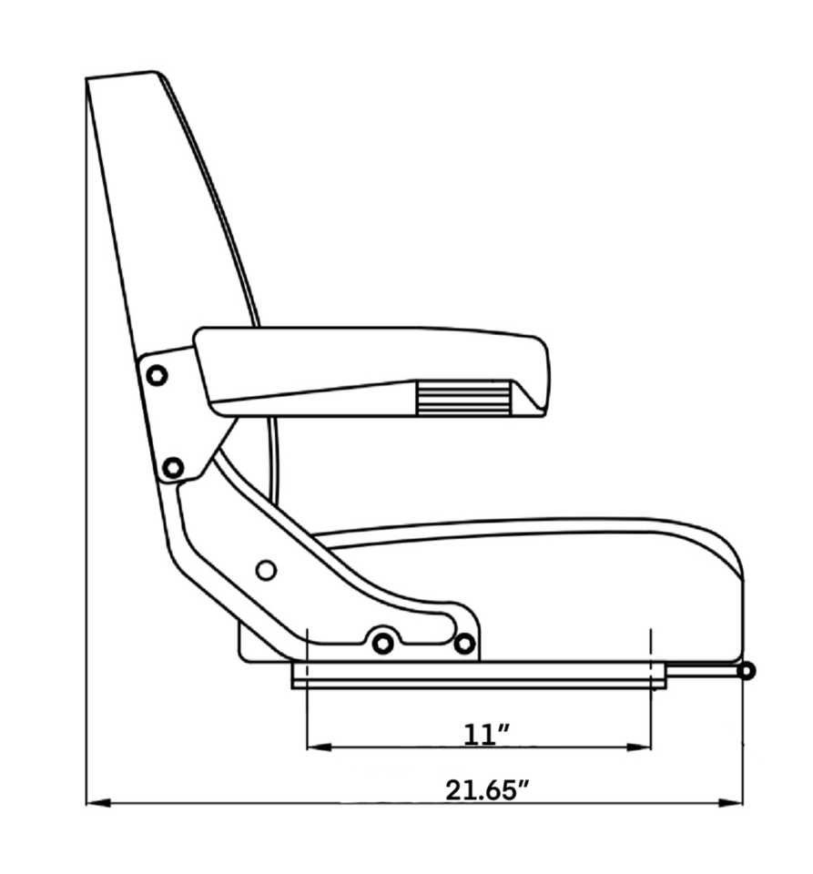 Trac Seats Black Universal Zero Turn Mower Seat Tractor Seat Skid Steer ...