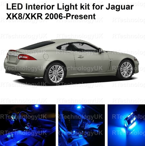 BLUE PREMIUM INTERIOR LED UPGRADE KIT SET for JAGUAR XK8 XKR 2006 ...