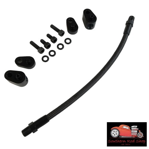 LS Engine Coolant Steam Vent Line Black Kit Block Off Plugs LS1 LS2 LS6 ...