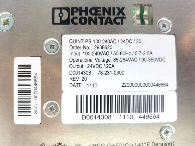 Phoenix Contact QUINT-PS-100-240AC/24DC/20 Power Supply Unit - Gray ...