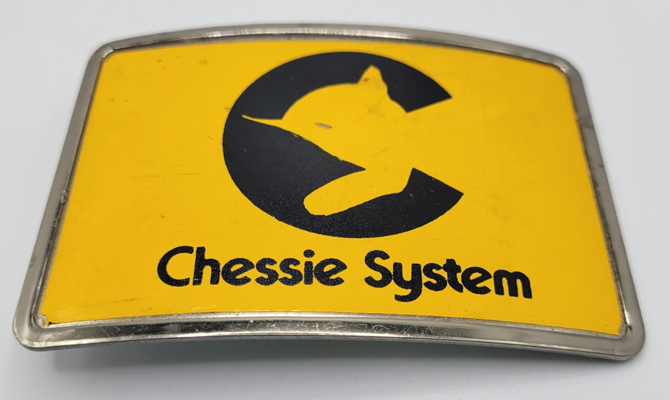 Vintage Chessie System Belt Buckle Yellow/Black Enameled Silver Tone | eBay