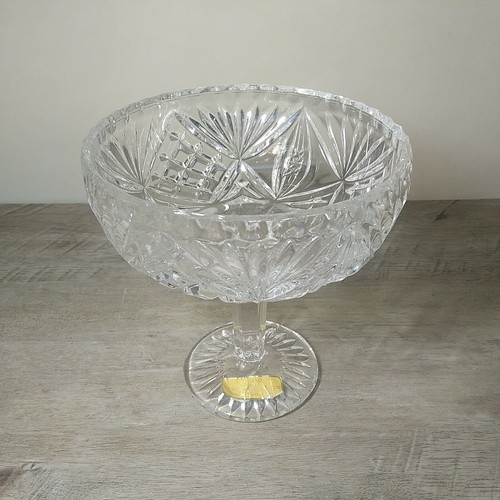 Vintage Antique Cut Lead Crystal Glass Compote Candy Dish West Germany ...