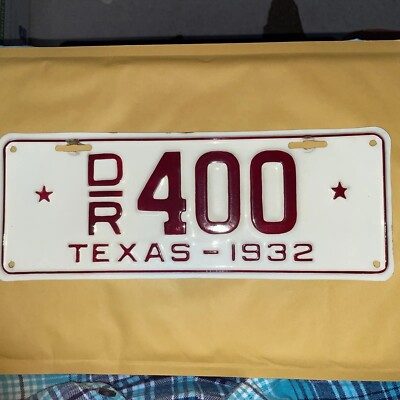Rare/Cool‼️1932-Texas dealer license plate original restored/correct ...