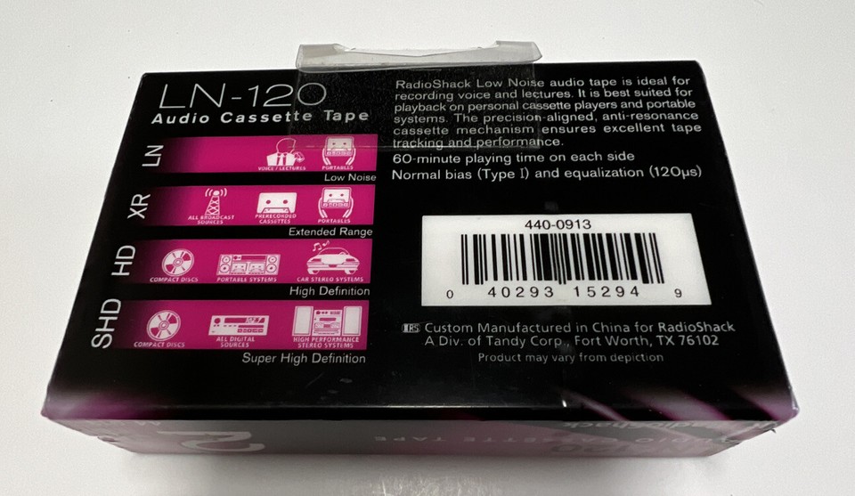 Radio Shack 2-Pack 120 Minute AUDIO CASSETTE TAPES LN-120 (44-913 ...