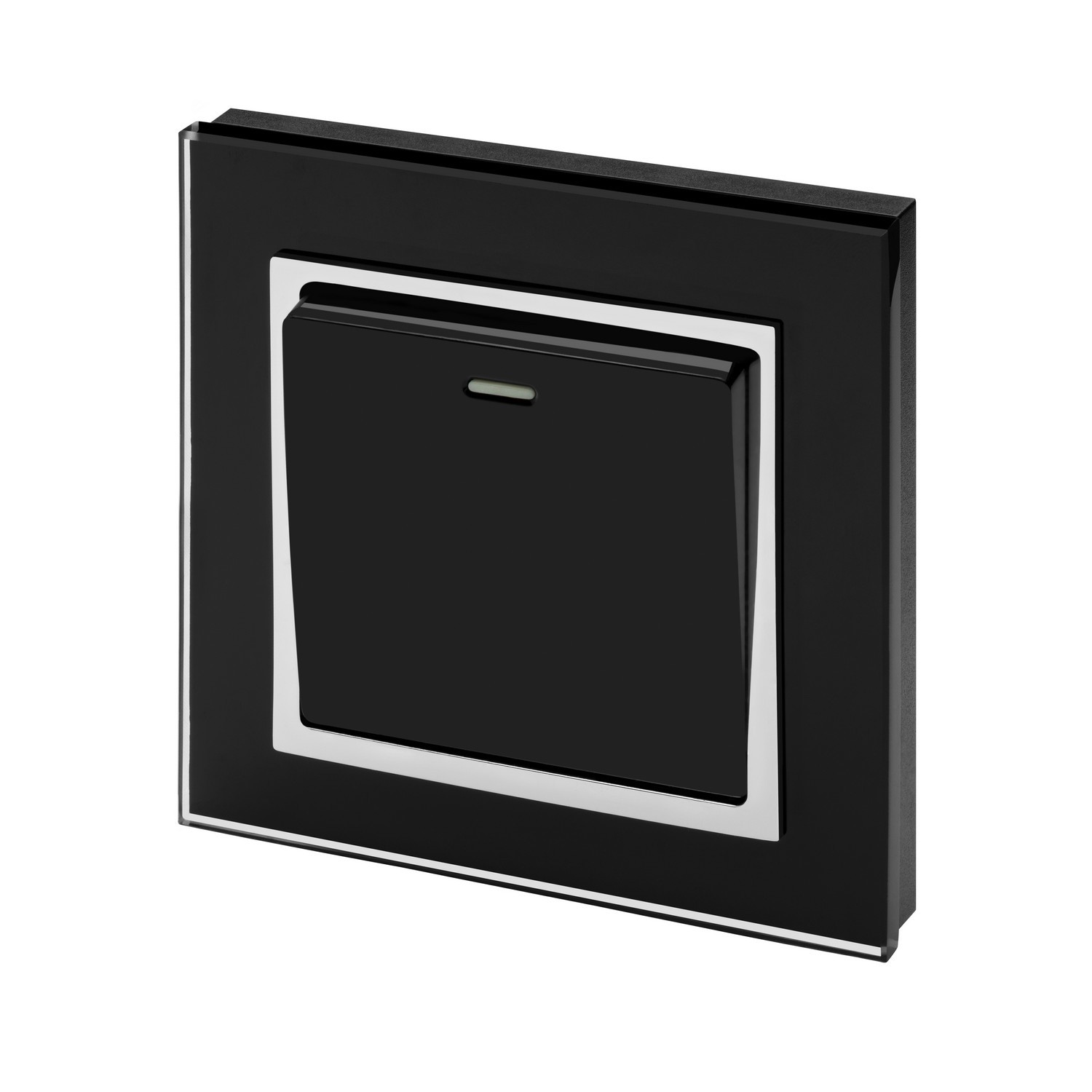 RetroTouch 1 Gang 1 Way 10A Pulse/Retractive Light Switch Black Glass ...