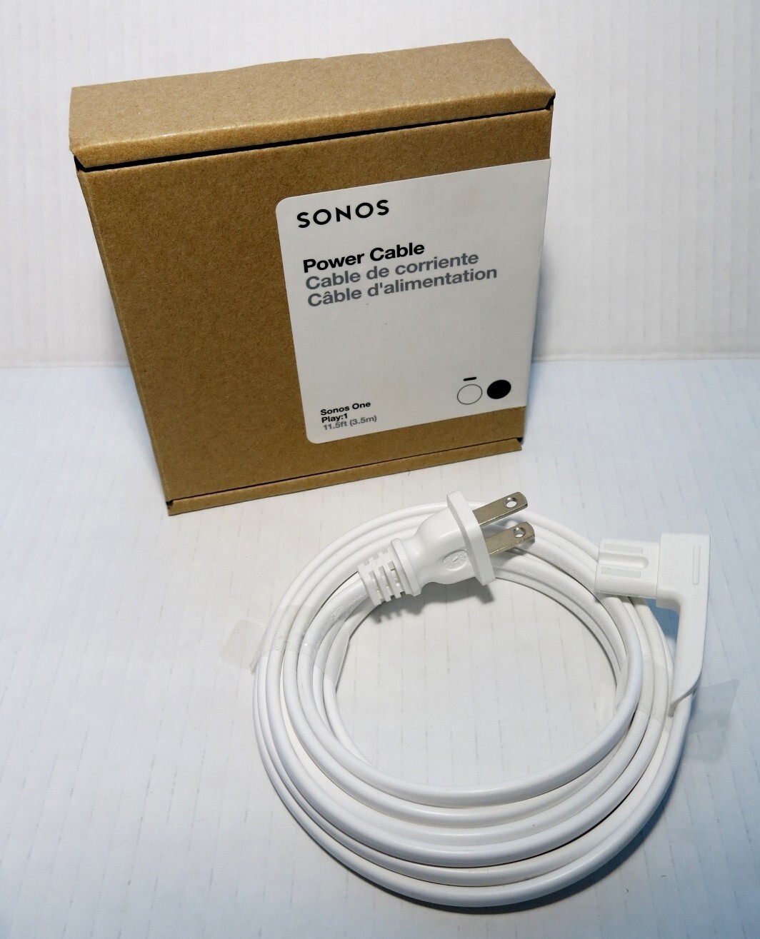 Genuine Original Sonos One White Power Cord Cable Oneg1us1 90 Degree ...