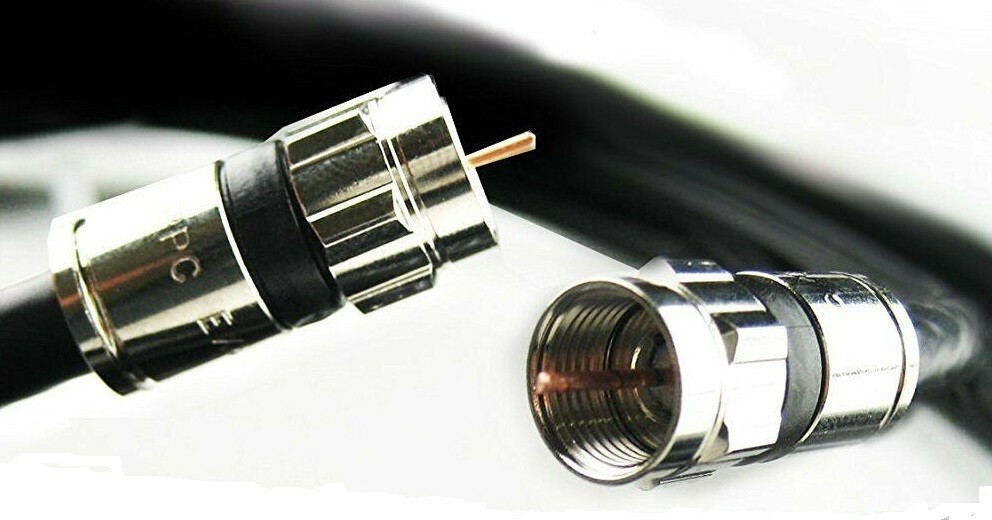 6 Feet Solid Copper RG6 Coaxial Cable w/ PPC Compression Fittings UL ...