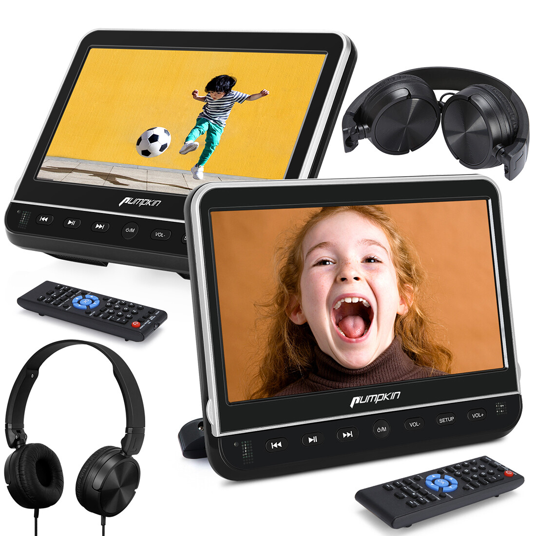 2X10.1" Car Headrest DVD Player Portable Monitor for Kids HDMI USB SD ...