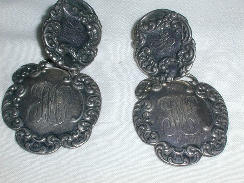 ANTIQUE STERLING LARGE T FOREE HUNSICKER MONOGRAMMED LUGGAGE TAG ...
