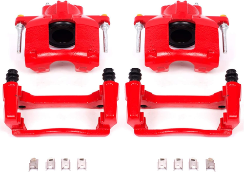 Front S5044 Pair of High-Temp Red Powder Coated Calipers 711181351606| eBay