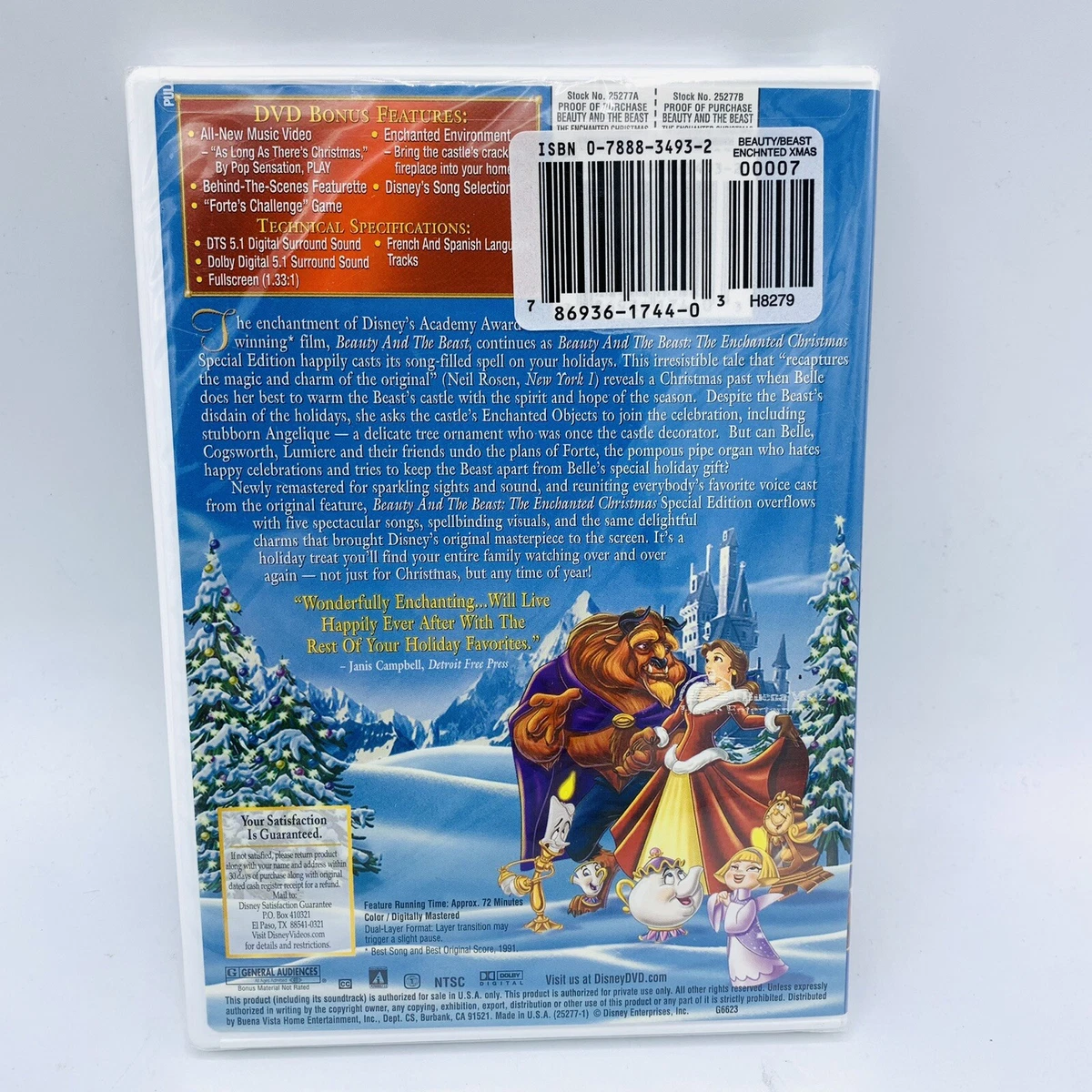 Beauty And The Beast The Enchanted Christmas Dvd Menu