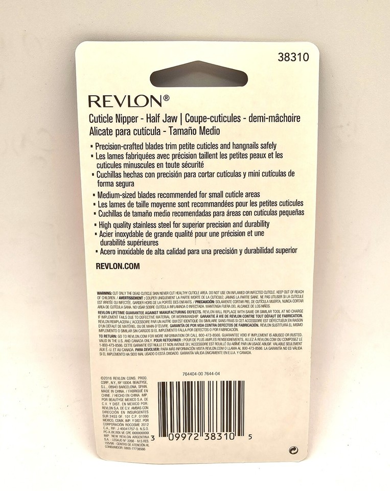 Revlon Accurate Trimming Stainless Steel Cuticle Nippers 1/2 Half Jaw ...