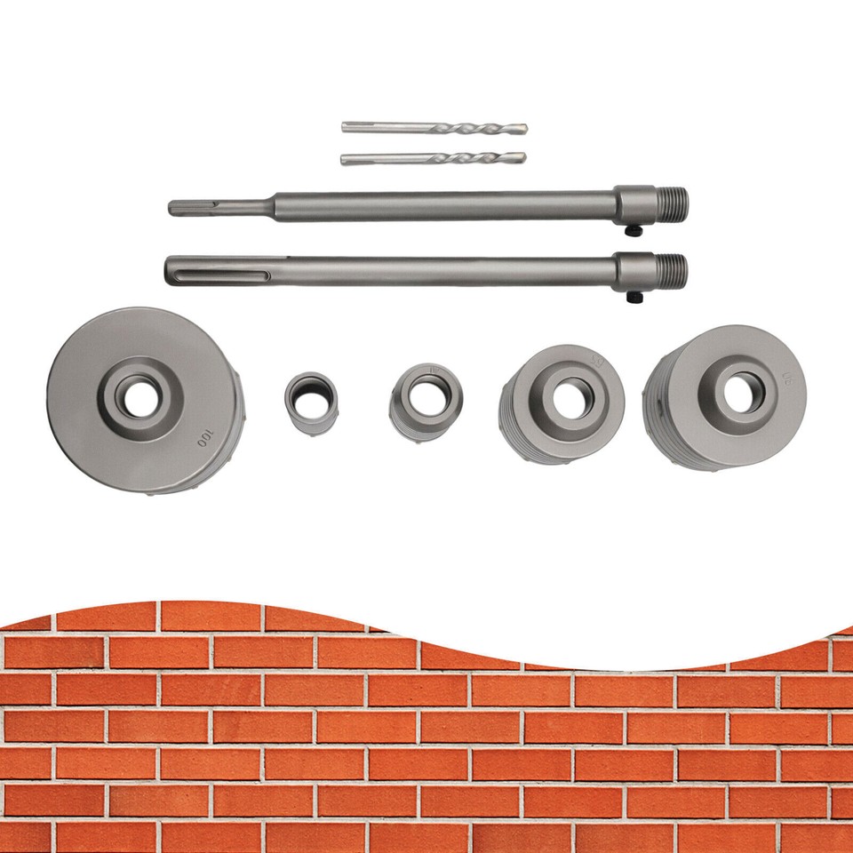 Concrete Hole Saw Kit Hole Saw Cement Core Drill Cutter Bit Set SDS ...