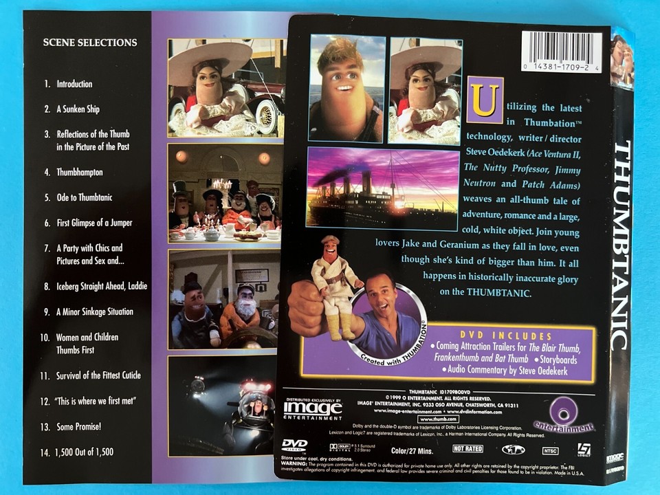 Thumbtanic (Excellent DVD Disc & ARTWORK ONLY NO CASE OR TRACKING) Free Shipping 14381170924 | eBay