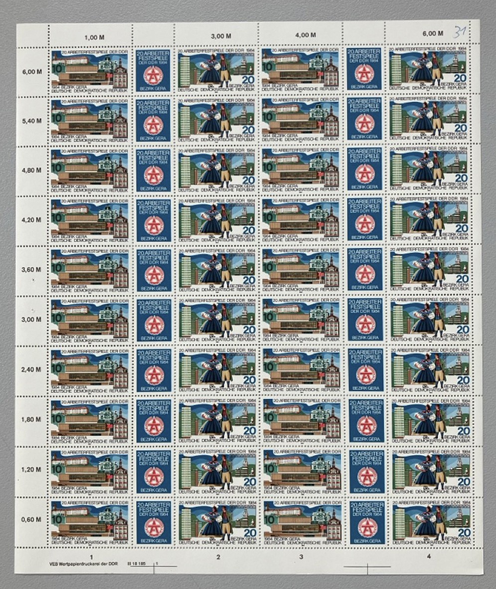 2880-2881 Arbeiterfestspiele Gera 1984, ZD-Bogen, FN1 ** | eBay