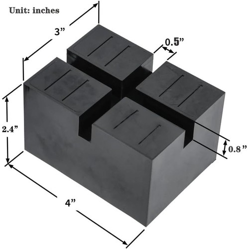 4x Universal Pinch-Weld Blocks Jack Bracket Pad Slotted Frame Guide ...