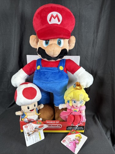 NEW Super Mario 20" Jumbo Plush Action Figure JAKKS Pacific W/ Toad ...
