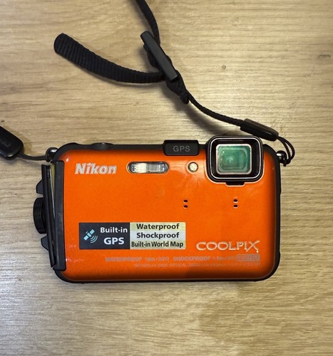 Nikon COOLPIX AW100 Orange 16MP Waterproof Shockproof GPS Camera Device ...