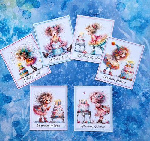 12 pk pearlised card papers 6 x 4" 100 x 150mm and 6 birthday girl ...