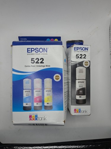Genuine OEM Epson 522 4-Pack Ink Combo Black Cyan Yellow Magenta - Exp ...