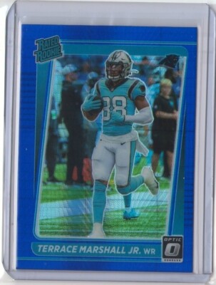 TERRACE MARSHALL JR 2021 Donruss Optic RC BLUE HYPER Prizm #218 ...