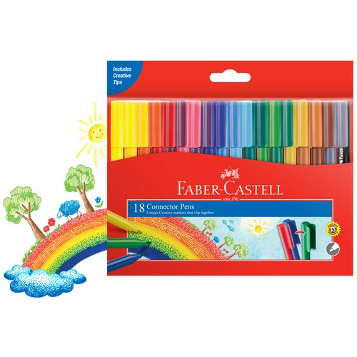 Faber Castell 18 Connector Pens Textas Child Safe Ink Washable ...