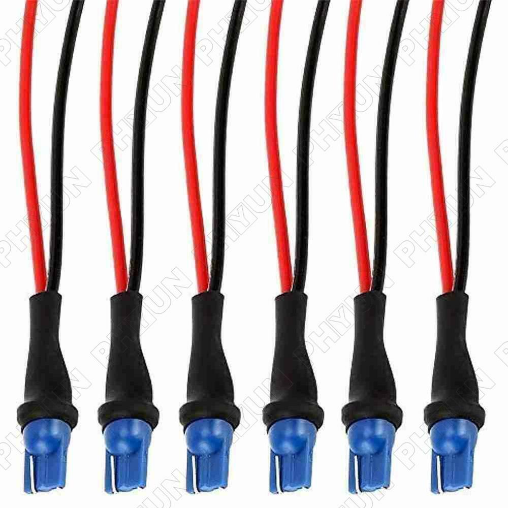 6x Wire Pigtail 168 194 T10 Male Connector Harness Light Bulb Wiring ...