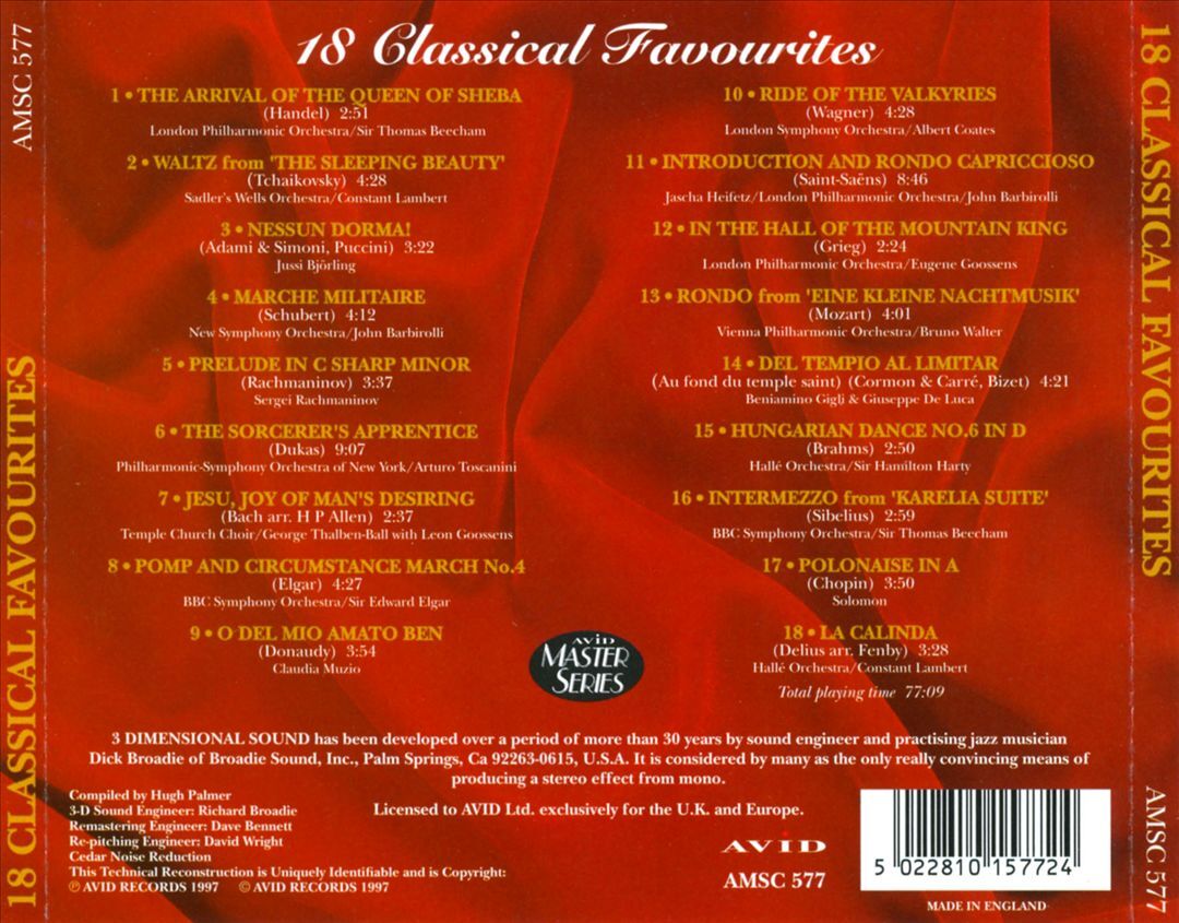 CLASSICAL FAVOURITES SAMPLER NEW CD 5022810157724| eBay
