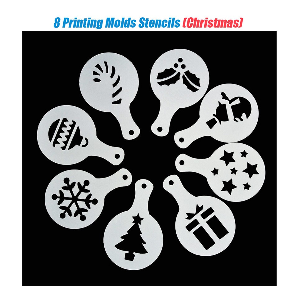 UK Stainless Steel Chocolate Shaker Sprinkler Stencils Cappuccino ...