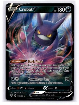Crobat V Ultra Rare SWSH03: Darkness Ablaze 104/189 LP-NM | eBay